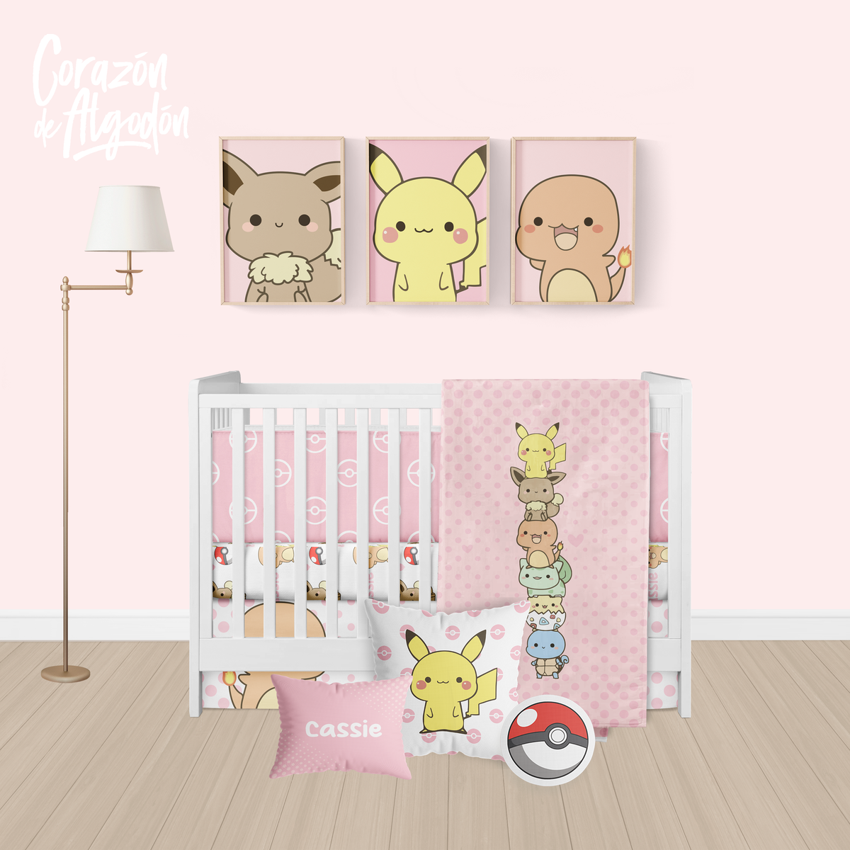 Juego de cuna Pokemon Cassie – Corazon De Algodon